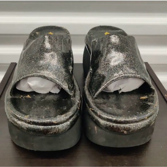 Volatile | Shoes | Vtg Y2k 9s Chunky Platform Black Metallic Sparkle ...